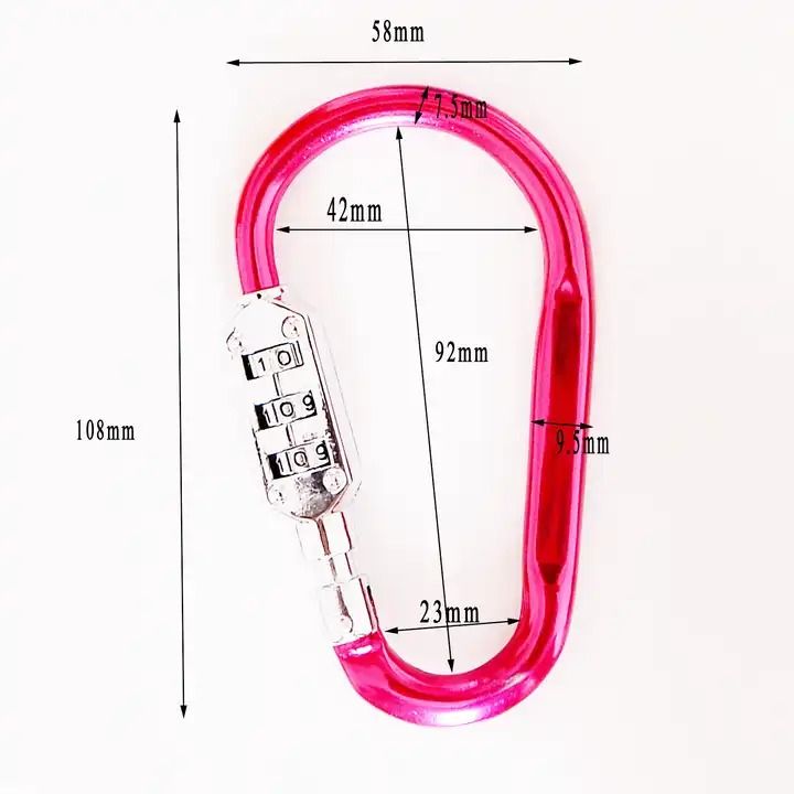CJSJ 高品質 3 位數可重設鋁製密碼鎖登山扣 hbackp CJSJ High Quality 3 Digits Resettable ...