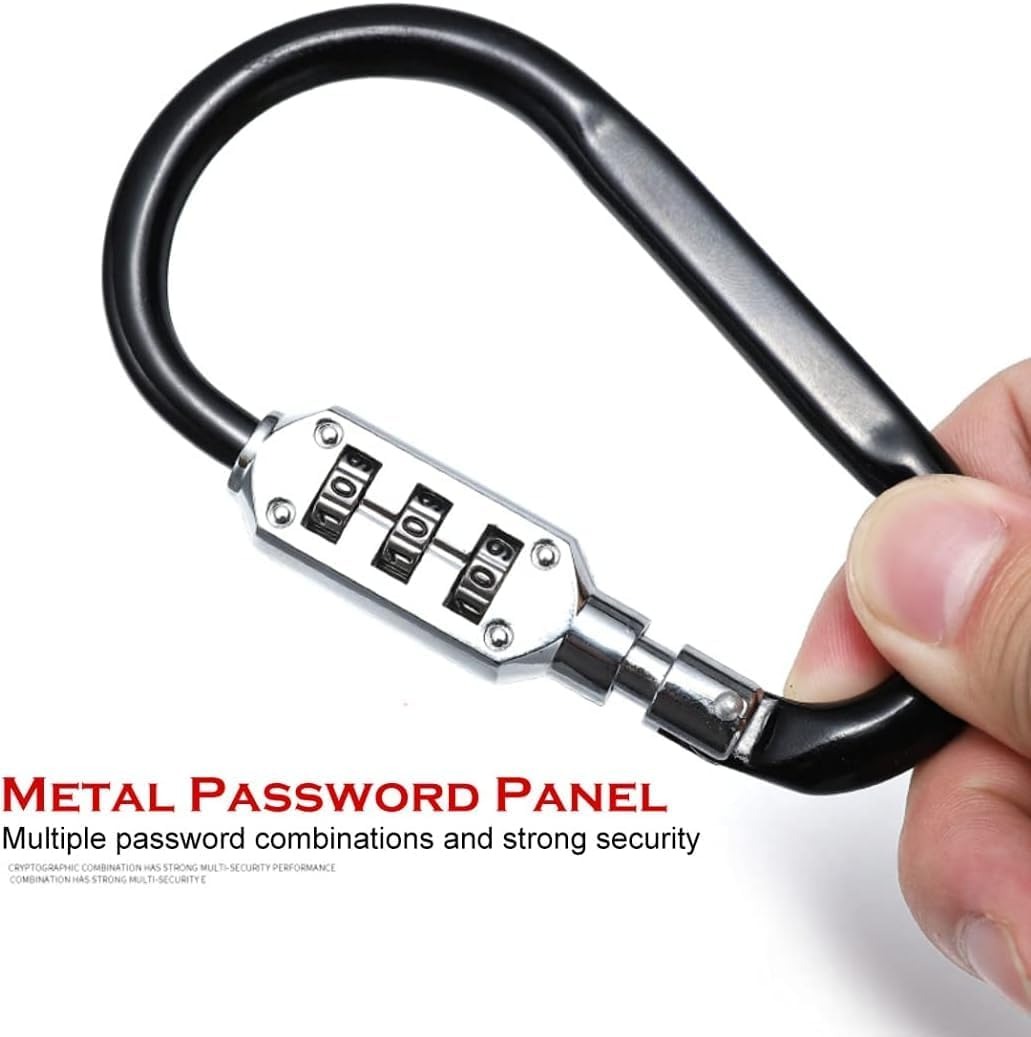 CJSJ 高品質 3 位數可重設鋁製密碼鎖登山扣 hbackp CJSJ High Quality 3 Digits Resettable ...