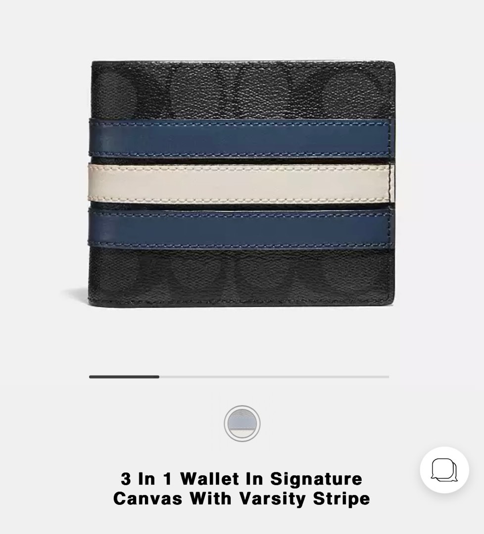 COACH mens wallet in signature canvas with varsity stripe, Luxury, Bags ...
