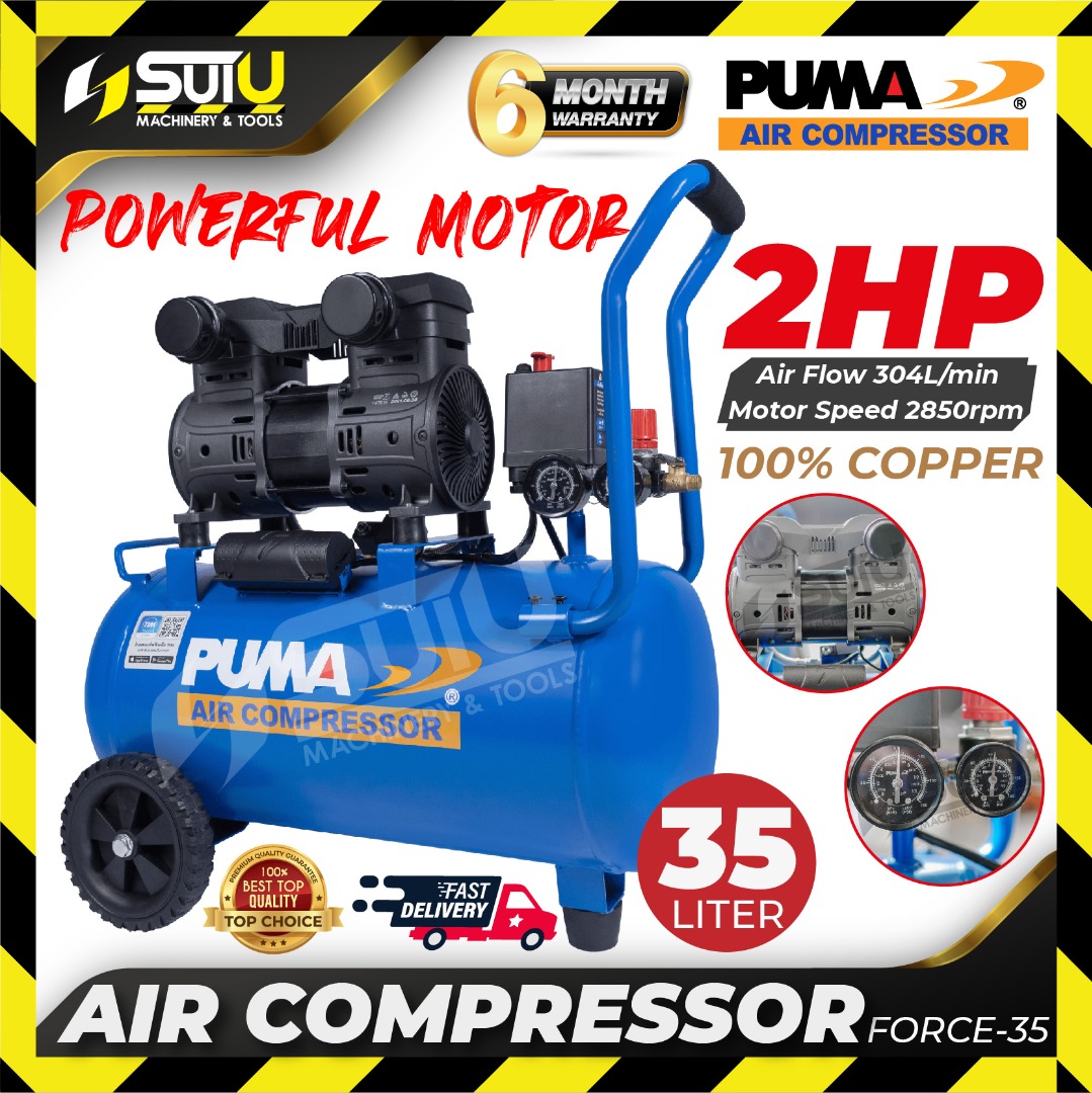 [COMPRESSOR ONLY] PUMA FORCE-35 / FORCE35 / FORCE 35 2HP 35L Oil Free ...