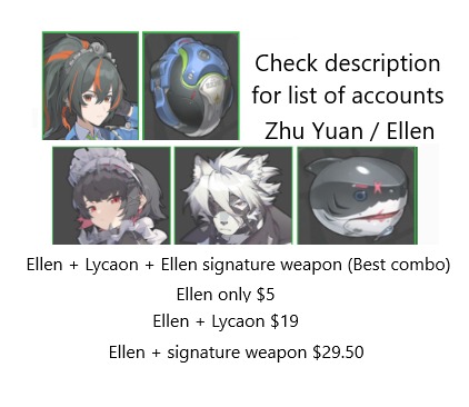 Ellen + Signature weapon + Lycaon Zenless Zone Zero Account ZZZ Starter ...