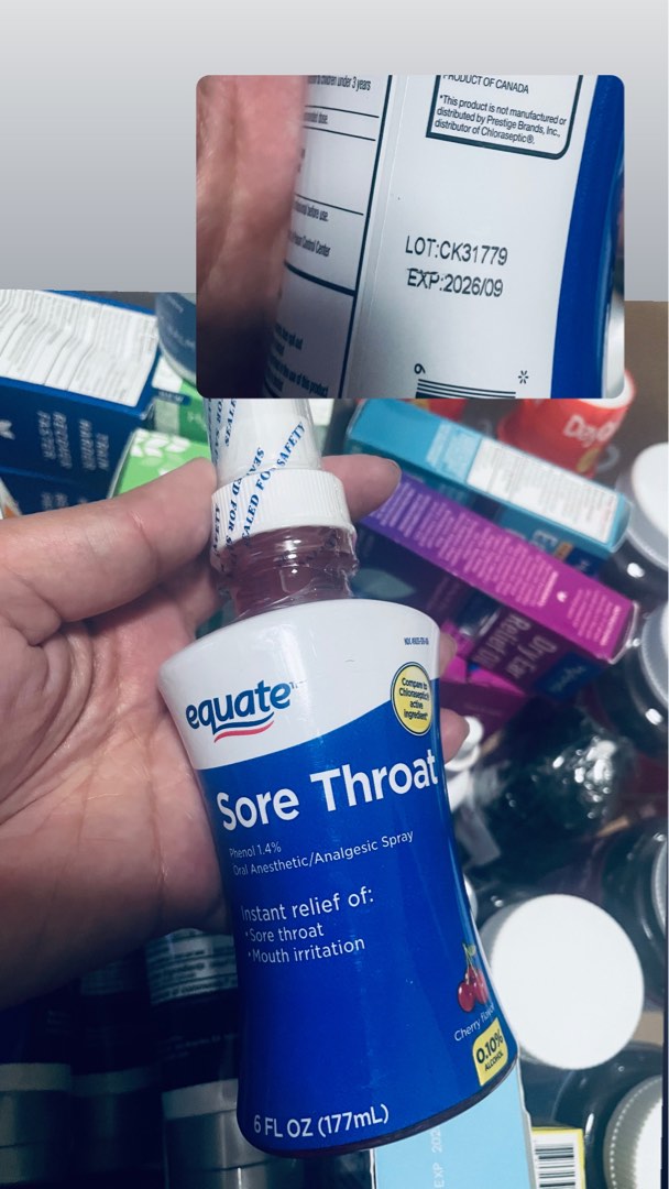 Equate Sore Throat Oral Anesthetic Spray, Cherry Flavor, 6 fl oz ...