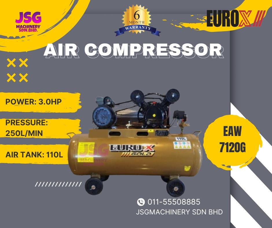 EUROX GOLD SERIES 3HP 110L HEAVY DUTY AIR COMPRESSOR (EAW7120), Furniture & Home Living, Home ...