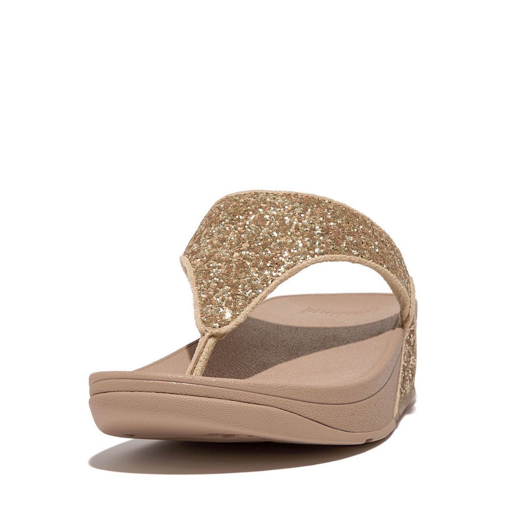 FitFlop LULU Glitter Toe-post Sandal Beige, Women's Fashion, Footwear, Flipflops and Slides on ...