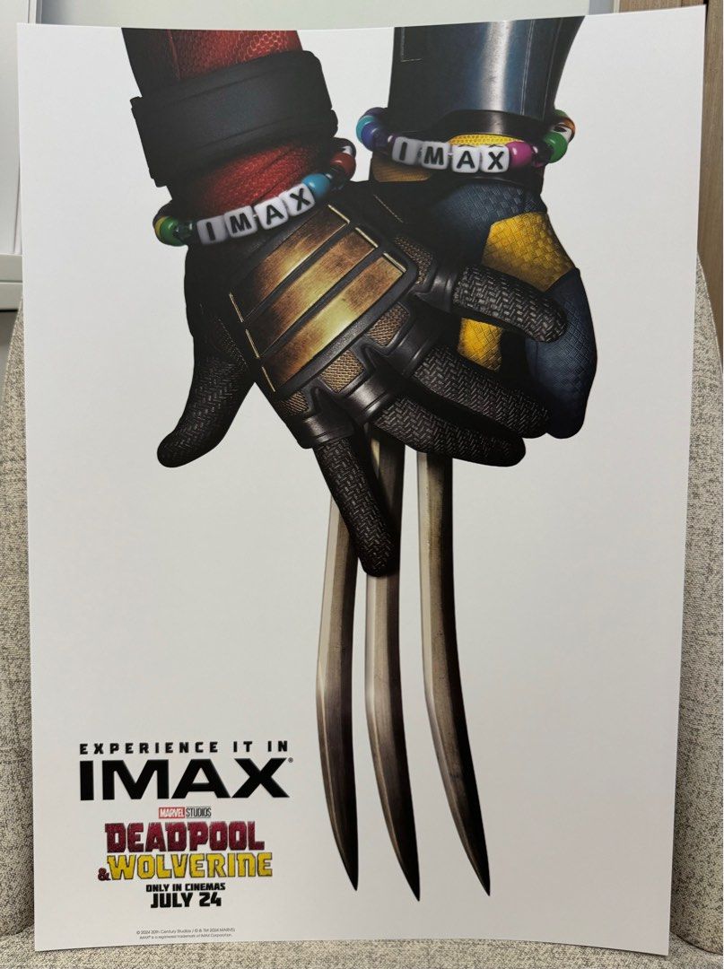 Marvel Deadpool and Wolverine IMAX A3 Size Movie Poster 漫威死侍興狼人 電影海報 ...