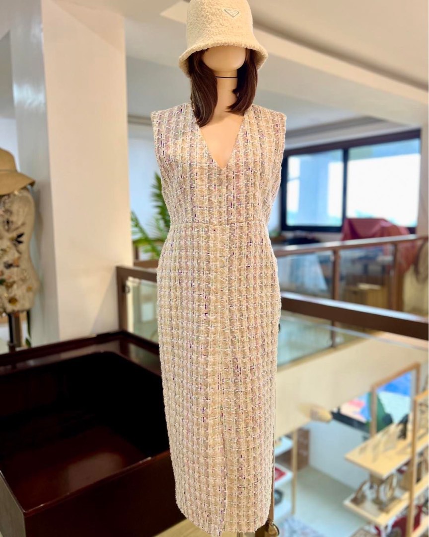 Maxi Korean Tweed Dress, Women's Fashion, Dresses & Sets, Dresses on ...