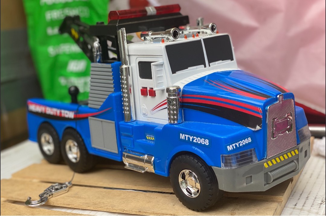 Mighty Fleet - MOTORIZED Heavy Duty Tow Truck MTY2068 - Lights and ...