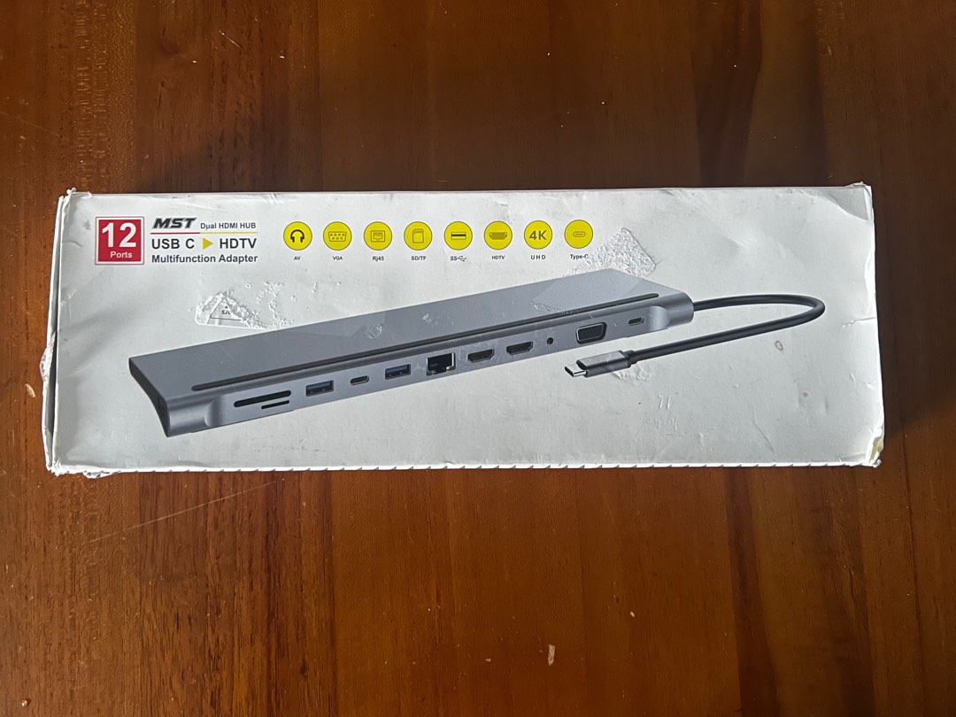 MST hub usb c docking station 2x hdmi for laptop accessories pro Air HP ...