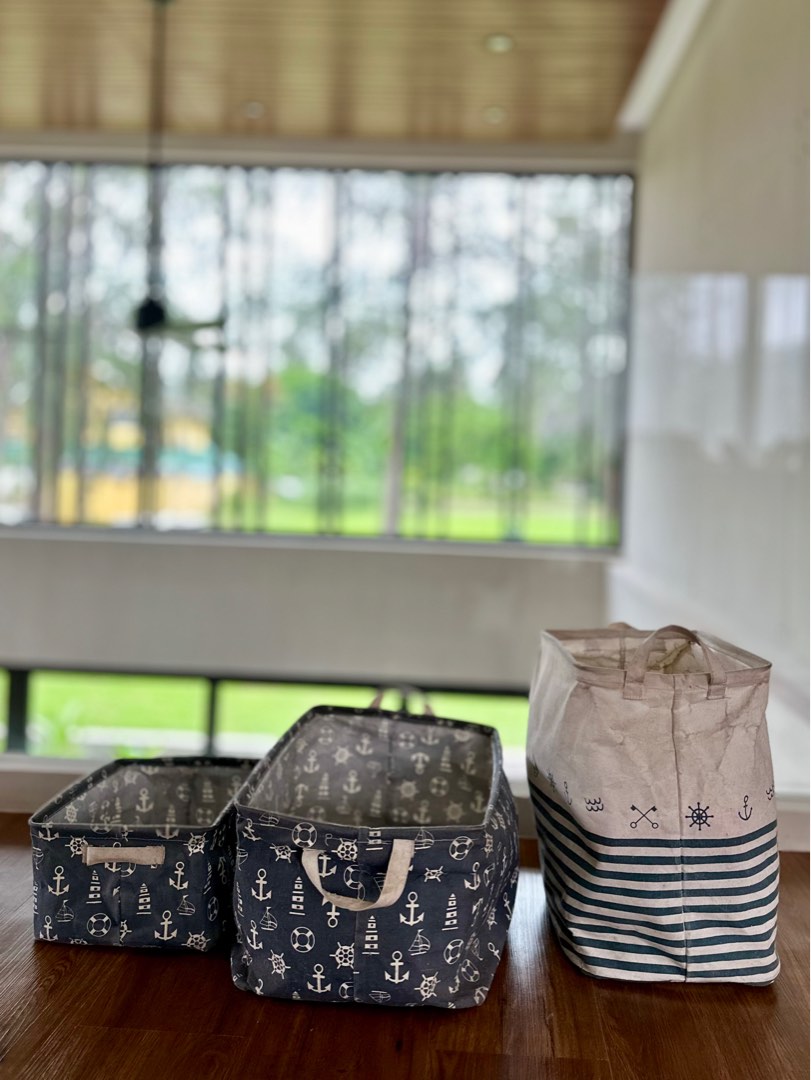 NAVY-THEMED STORAGE & DECOR SET, Babies & Kids, Baby Nursery & Kids ...