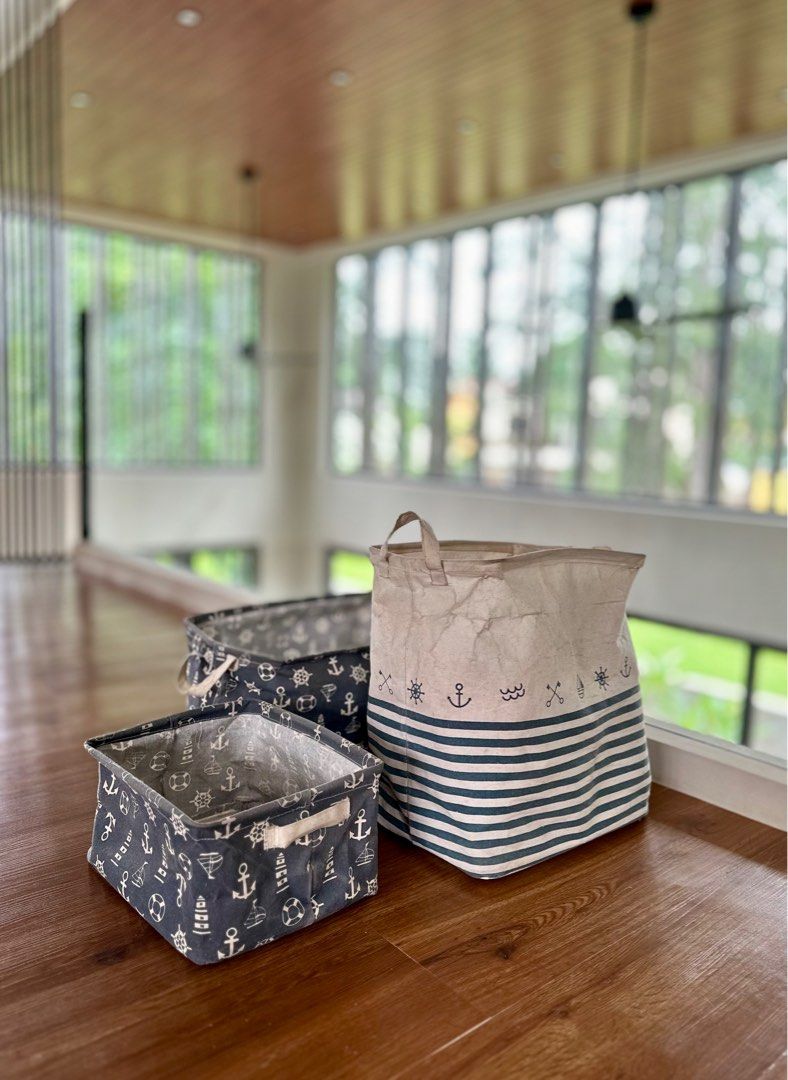 NAVY-THEMED STORAGE & DECOR SET, Babies & Kids, Baby Nursery & Kids ...