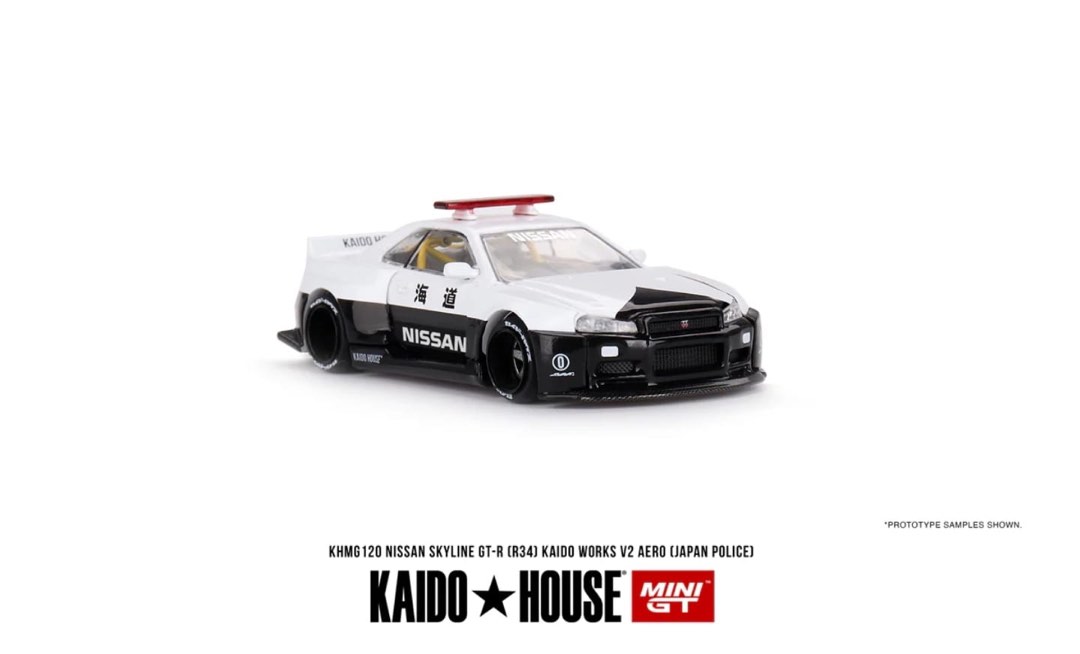 Mini GT X Kaido House Nissan Skyline GT-R R34 (V2 Aero) Police KHMG120 ...