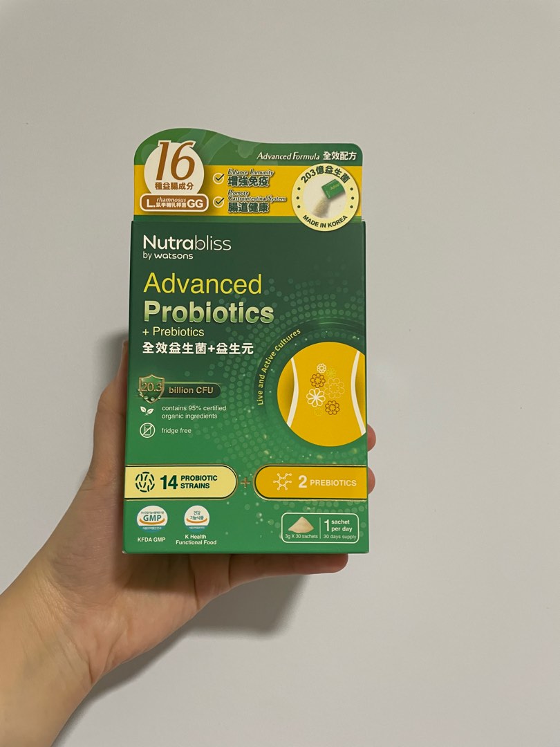 Nutrabliss advanced probiotics + prebiotics fridge-free sachets, Health ...