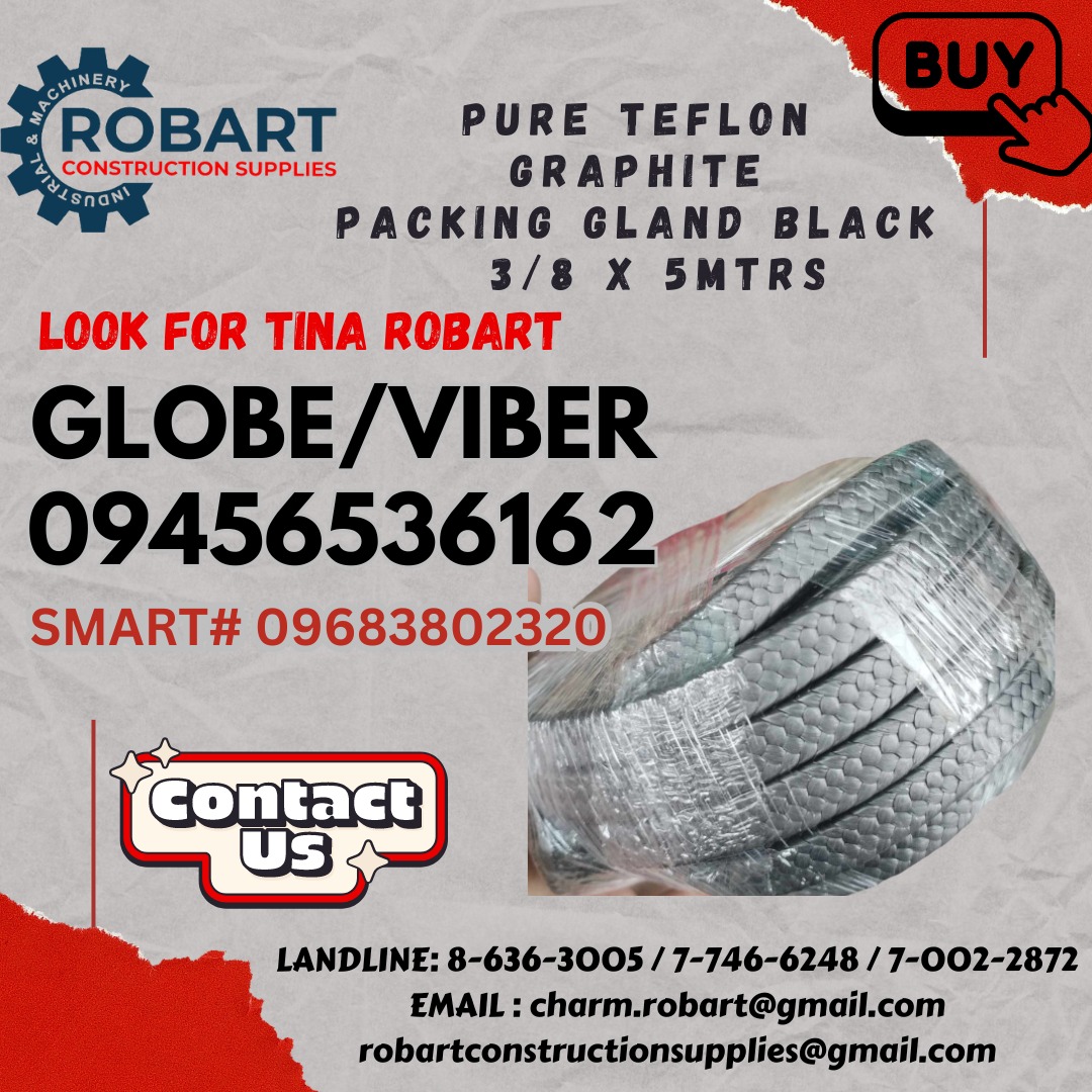 Pure teflon graphite Packing gland Black 3/8 x 5mtrs, Commercial ...
