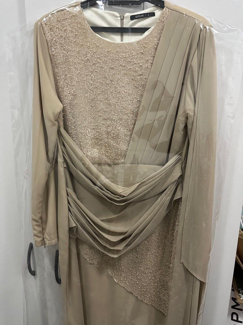 Qiszar - gheeta premium (khaki- L size), Women's Fashion, Muslimah ...