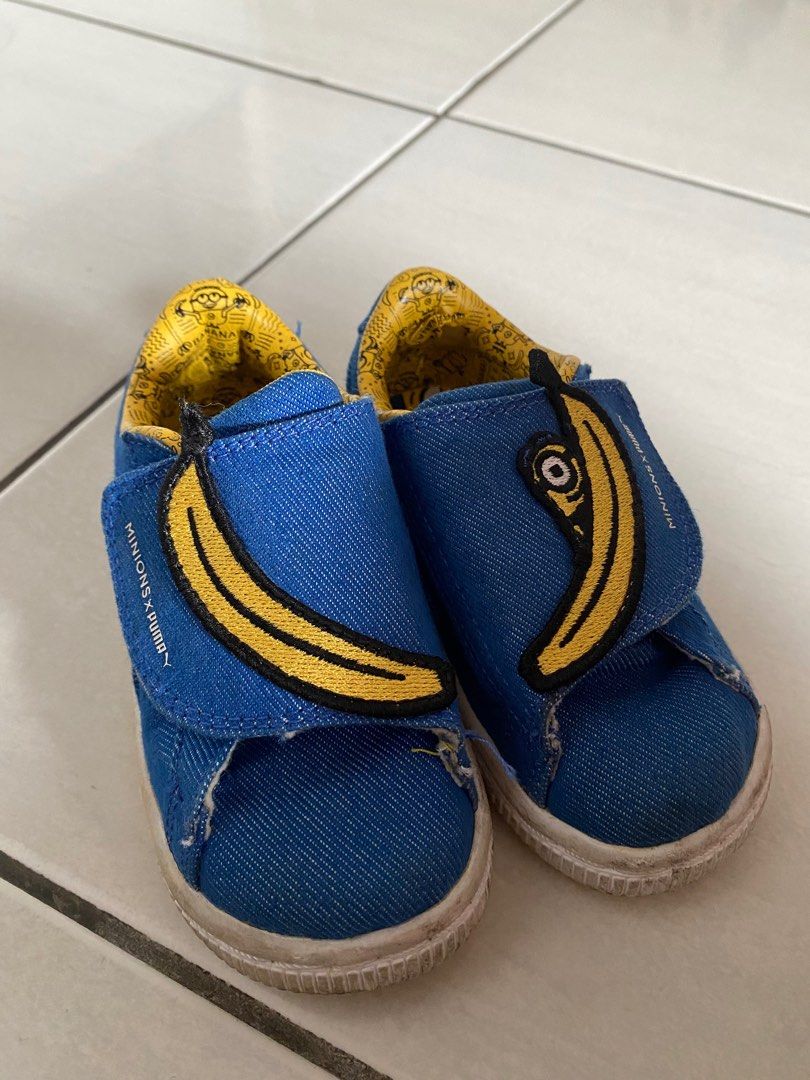 Sepatu puma bayi x minions insole 14,5 size 23, original lengkap box ...