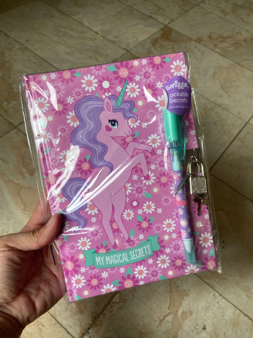 Smiggle notebook with lock & pen ORIGINAL, Babies & Kids, Babies & Kids ...