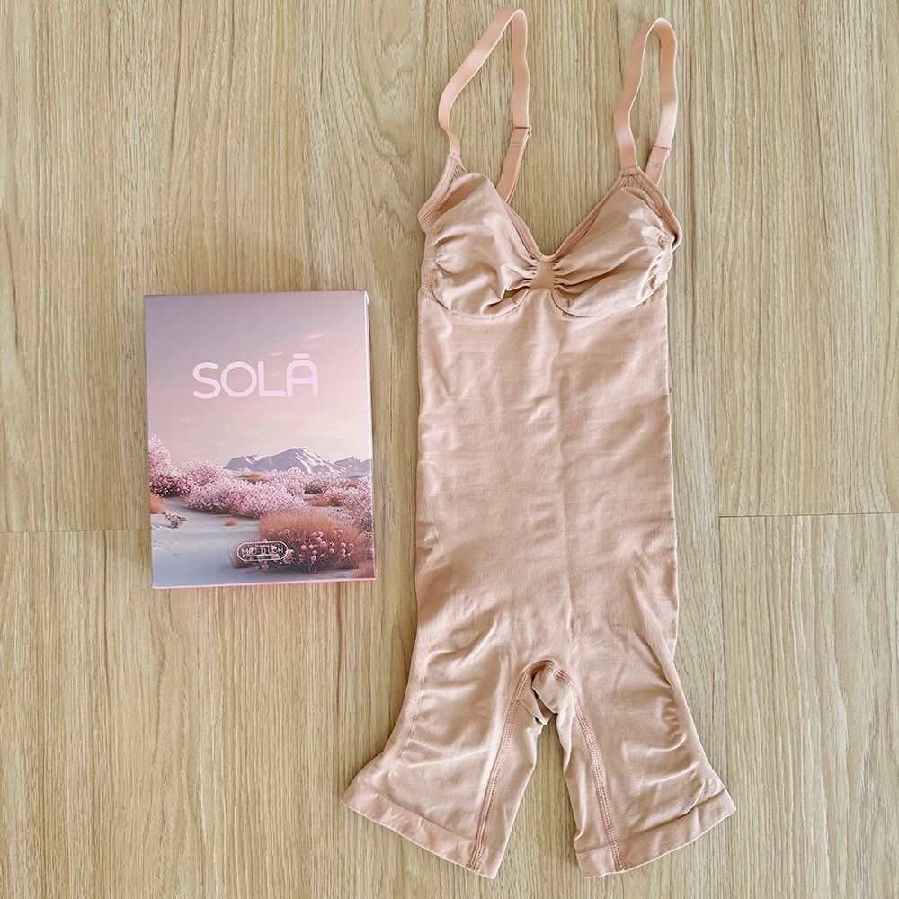 SOLA BODY Sculpting Mid-Thigh Shapewear Bodysuit in Sand Size XS, Women ...