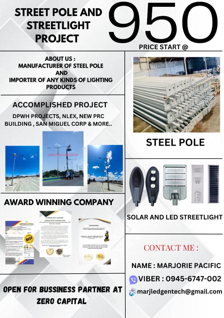 STEEL LAMP POLE / STEEL POLE / POSTE / SOLAR STREETLIGHT / ILAW ...