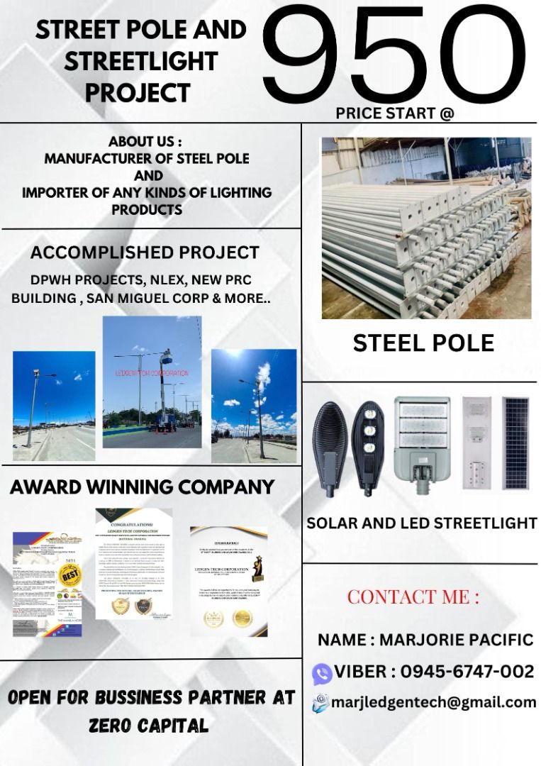 STEEL LAMP POLE / STEEL POLE / POSTE / SOLAR STREETLIGHT / ILAW ...