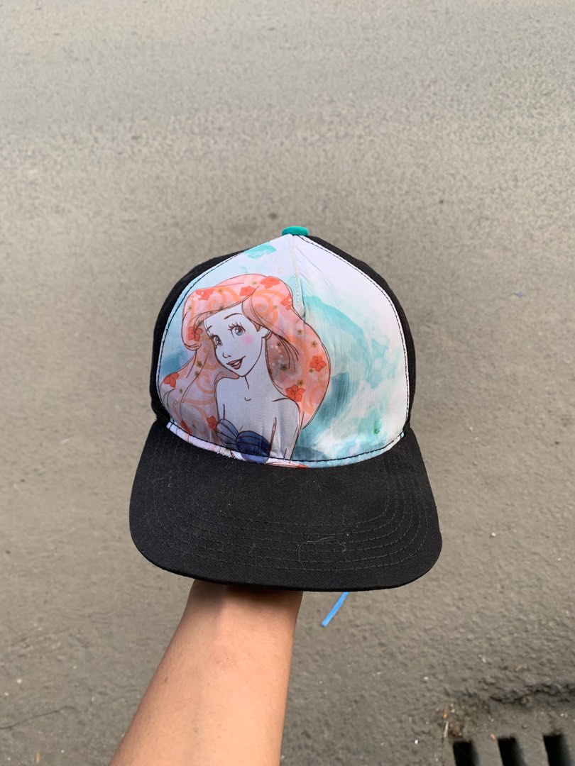 TOPI DISNEY ARIEL HAT CAP BLACK THE LITTLE MERMAID, Fesyen Pria ...