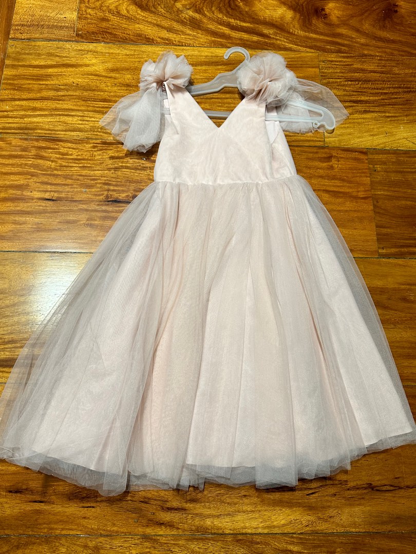 Vee Tan Flower Girl Kids Pink Blush Ball Gown Tulle Formal Party Dress ...