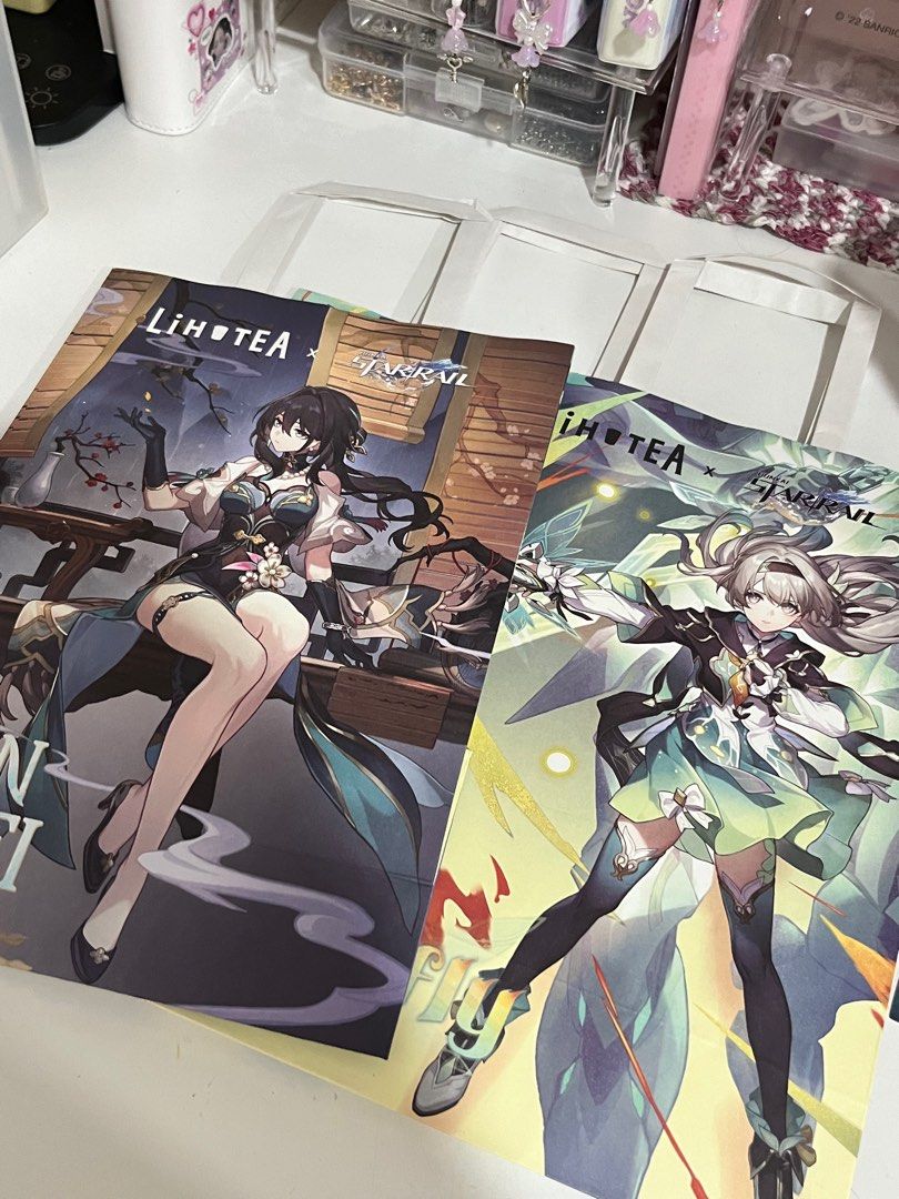 WTS HSR HONKAI STAR RAIL LIHO COLLAB (cups, paper bags, redeem code ...