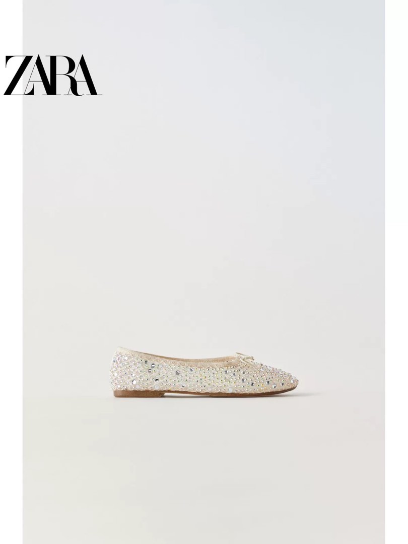 Zara embellished ballet flats, Women's Fashion, Footwear, Flats on ...