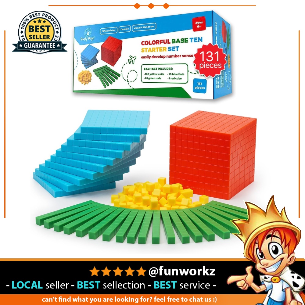 131 PCS Base Ten Blocks for Math - Place Value Blocks, Base 10 Math ...