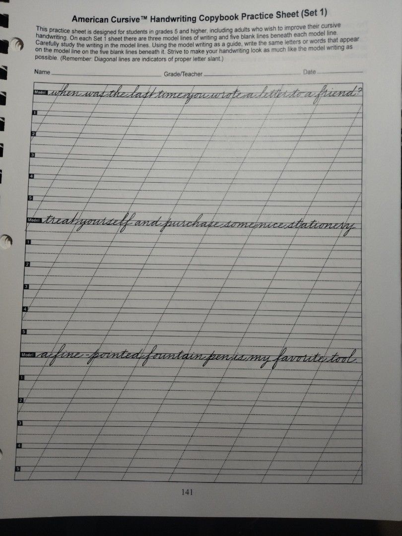 American Cursive Handwriting, Hobbies & Toys, Stationery & Craft, Other ...