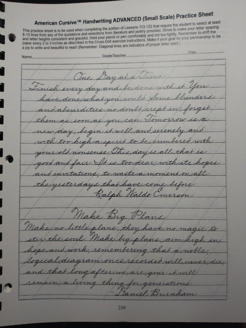 American Cursive Handwriting, Hobbies & Toys, Stationery & Craft, Other ...