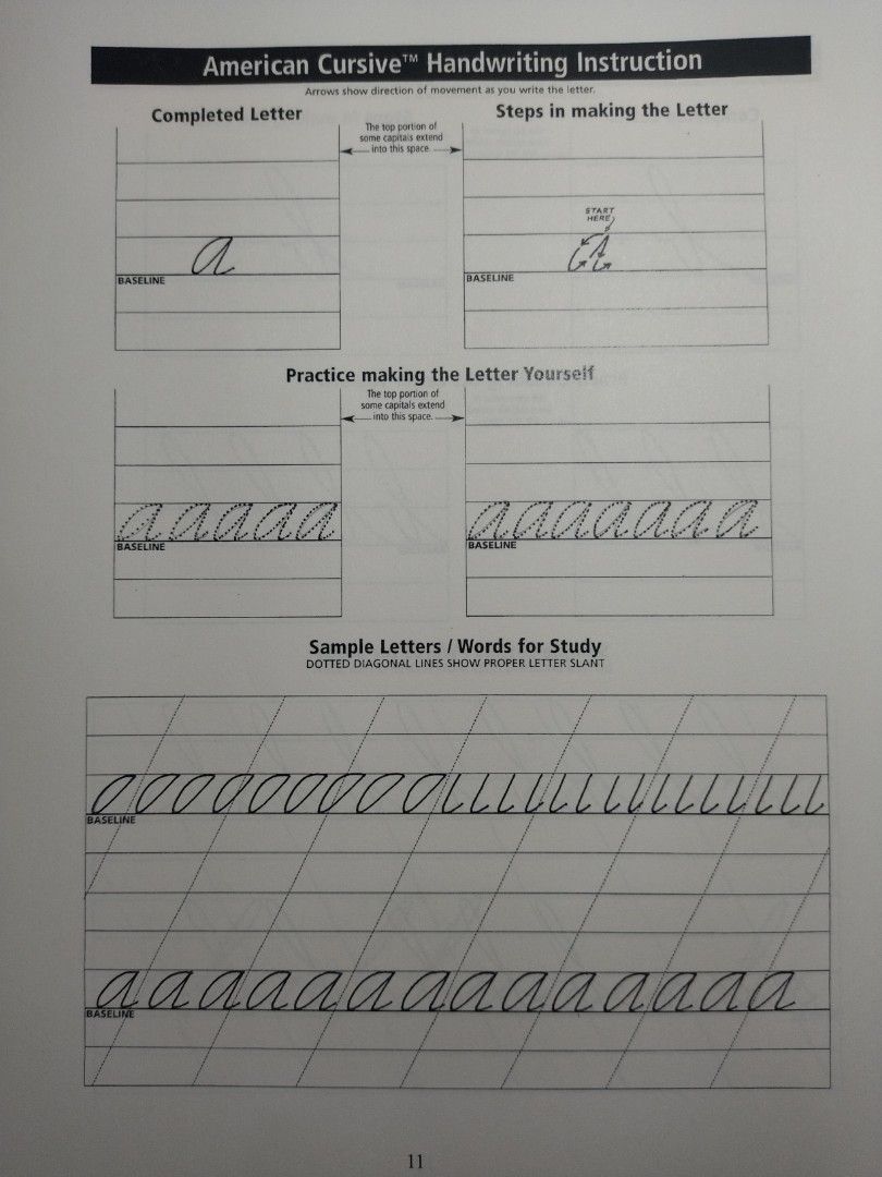 American Cursive Handwriting, Hobbies & Toys, Stationery & Craft, Other ...