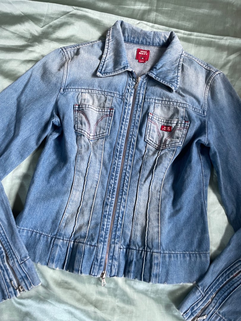 authentic vintage 2000s miss sixty archive light wash collared double ...