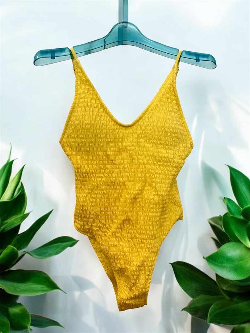 Eighth Mermaid Maggie Yellow Ruched One Piece, Women's Fashion ...