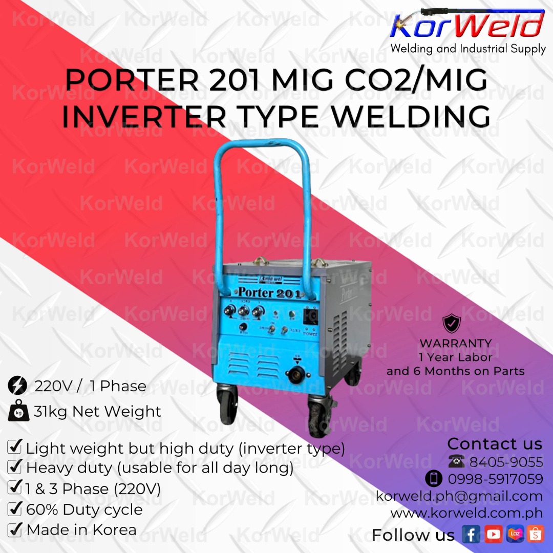 KOREA MIG Porter 201 (220V 1PHASE) INVERTER TYPE WELDING, Commercial ...