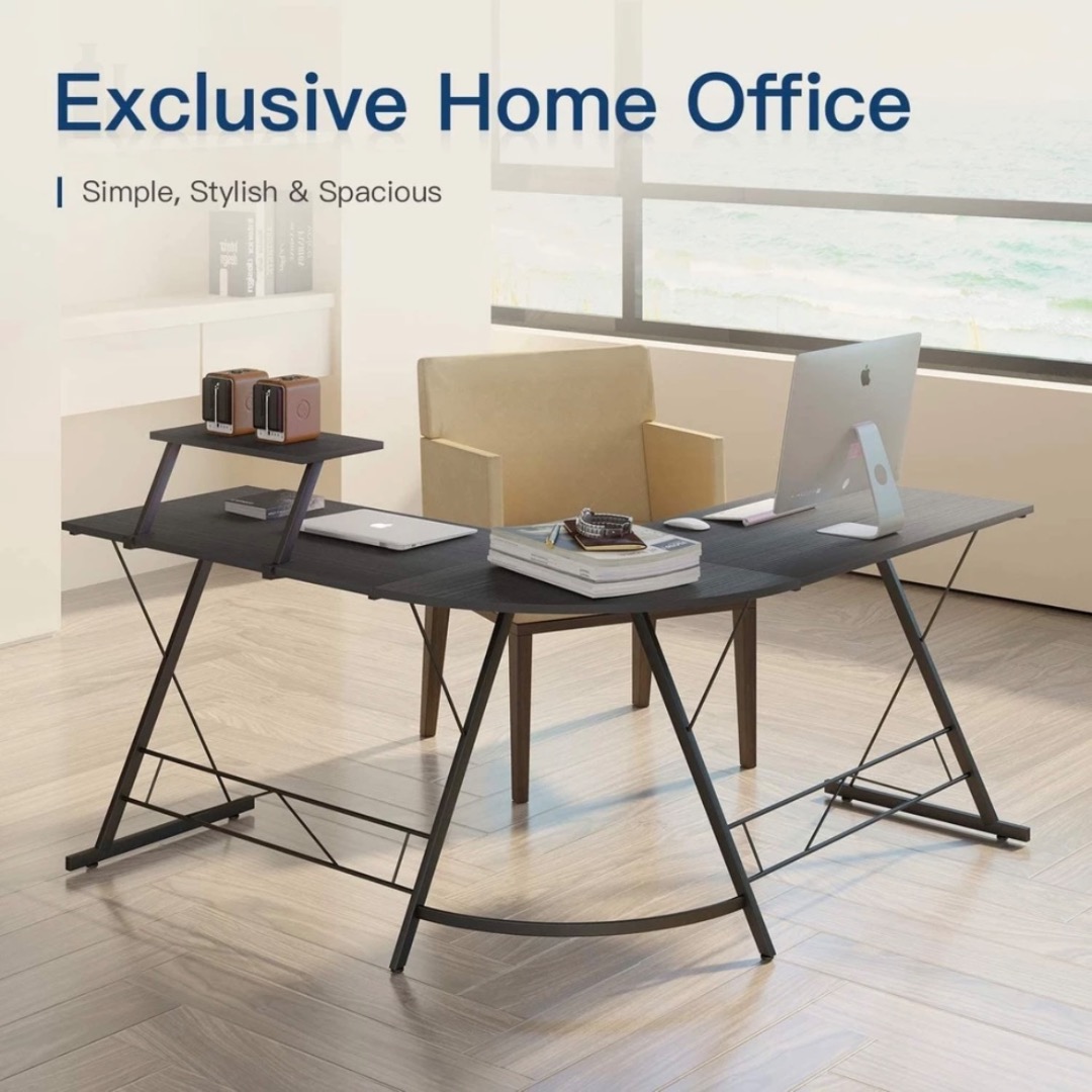 L Shape Study Table | Corner Computer Table | Long Table | Double Table ...