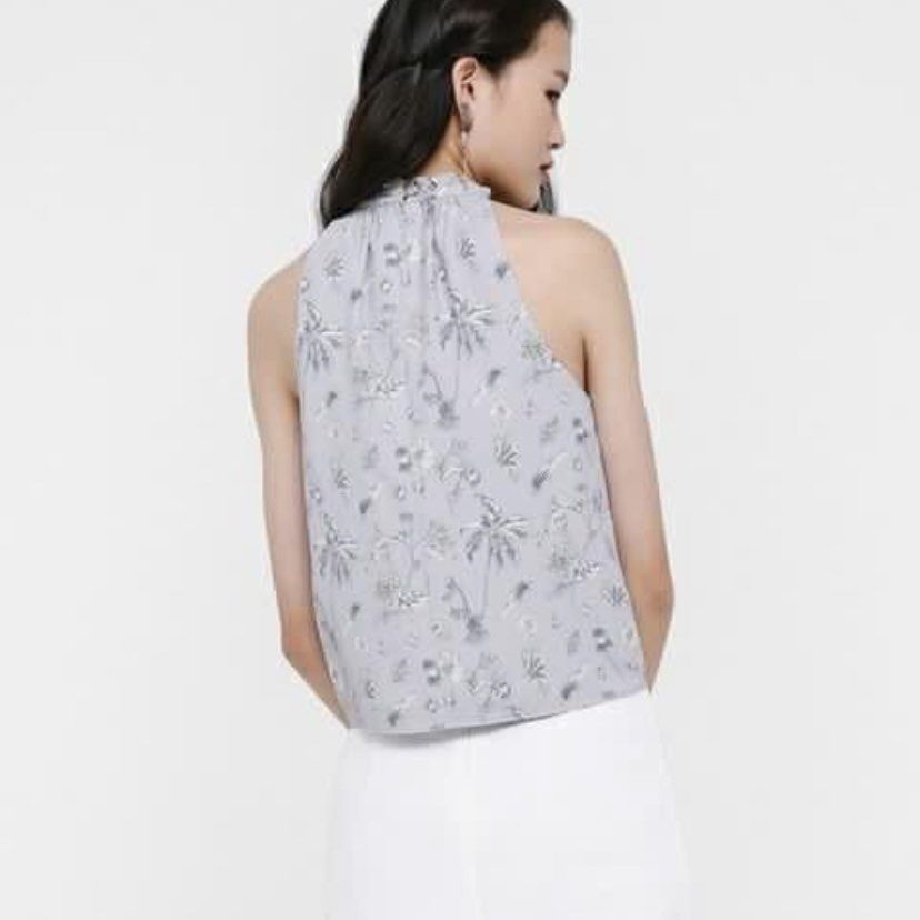 (Free Mailing) LB LOVE BONITO fiorette floral printed high neck top in ...