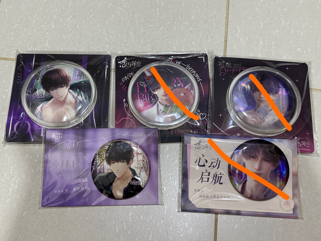 MLQC Official Merch Lucien Xumo badges ; Love and Deepspace Official ...