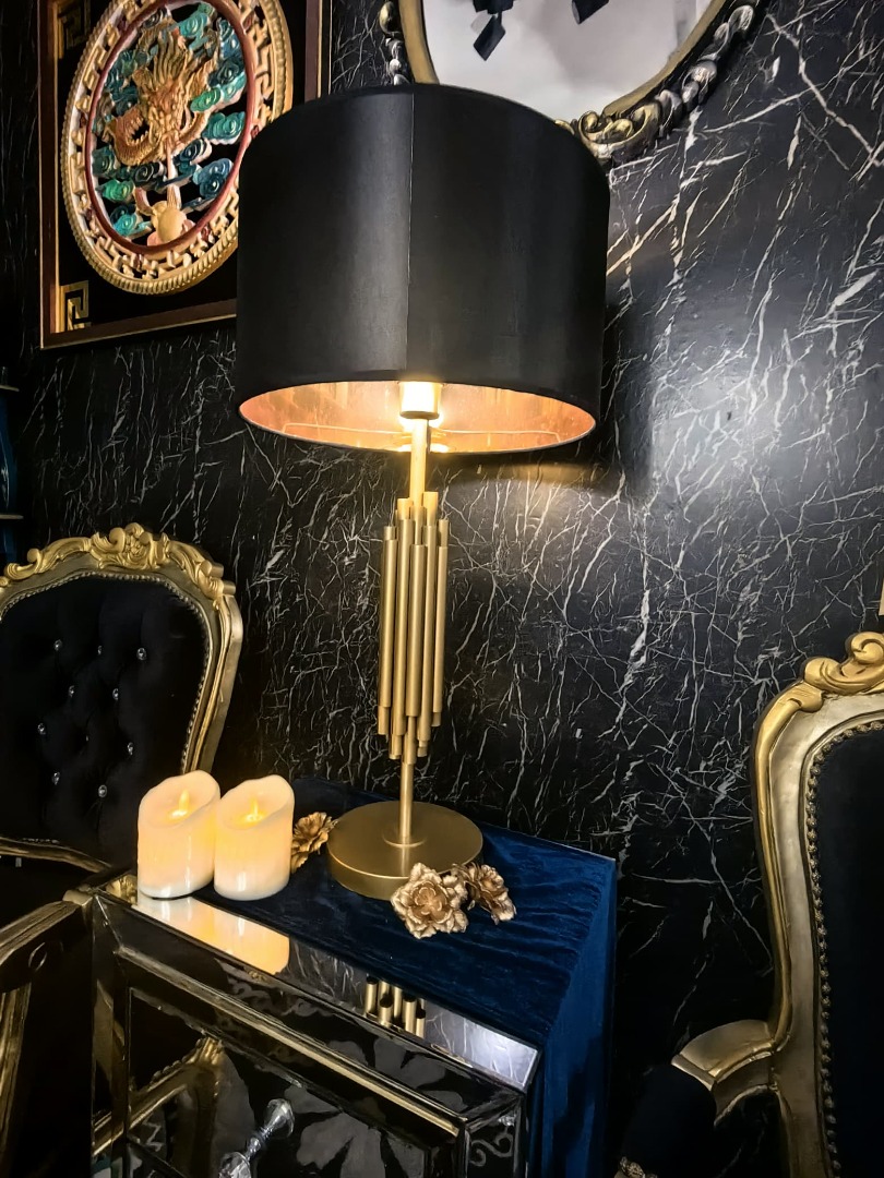 Modern Lightra Guy Guard Golden Tuber Ourgan Style Table Lamp Base ...