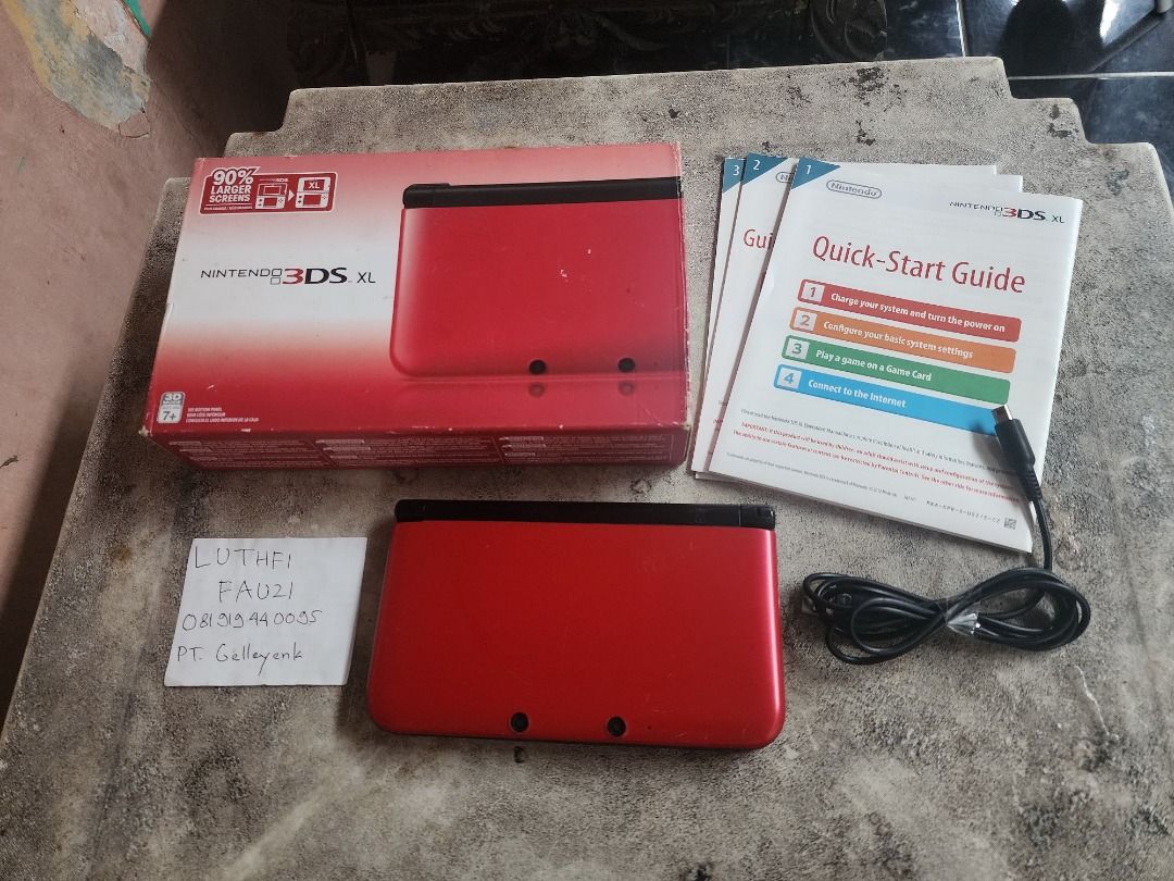 Nintendo 3DS XL Black Red OFW CFW Luma by request Fullset 03, Video ...
