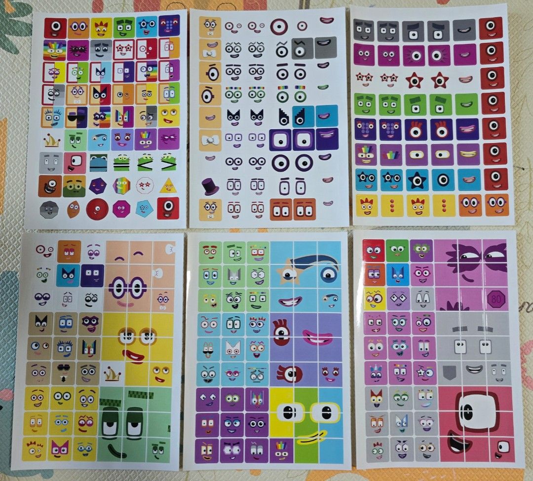 Number Blocks Face Stickers, Hobbies & Toys, Toys & Games on Carousell