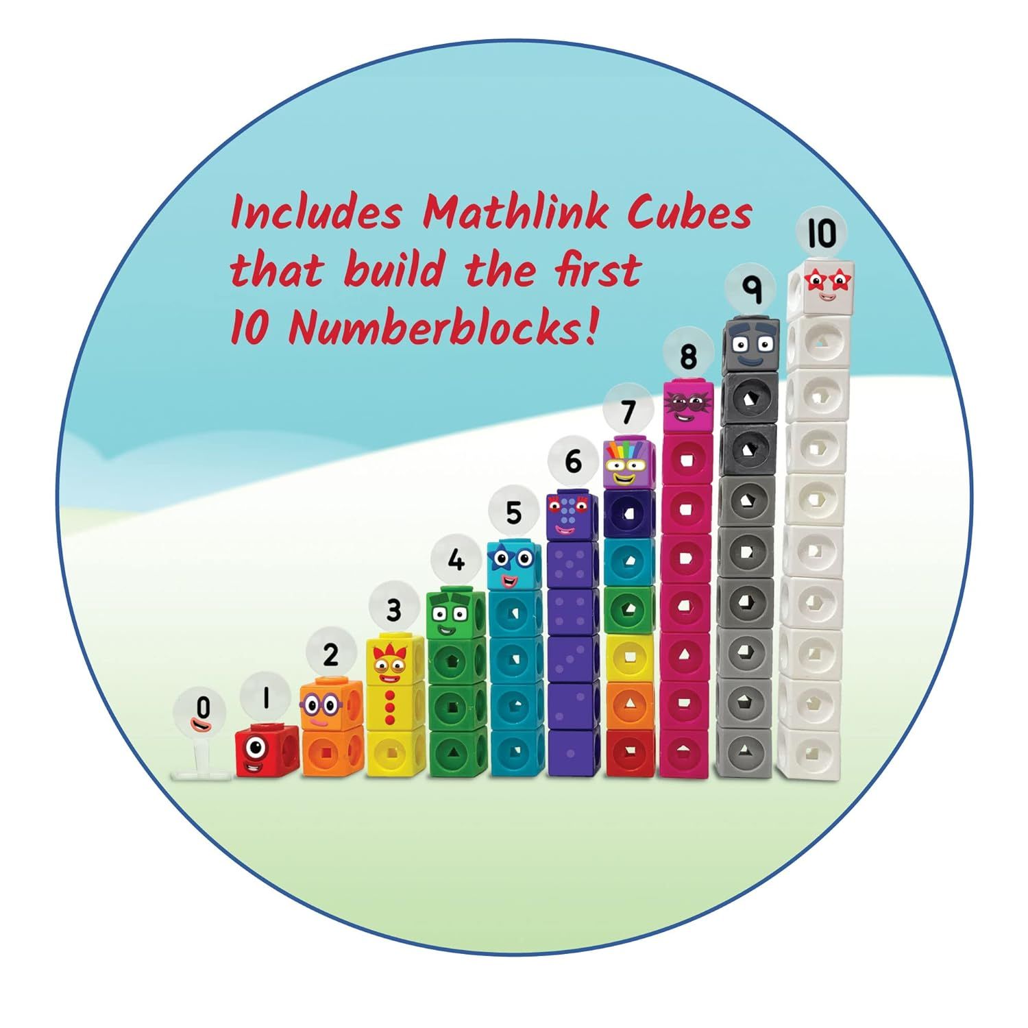 NumberBlocks MathLink Cubes 93417 Number Blocks, 1-10 Cubes, 100 Piece ...