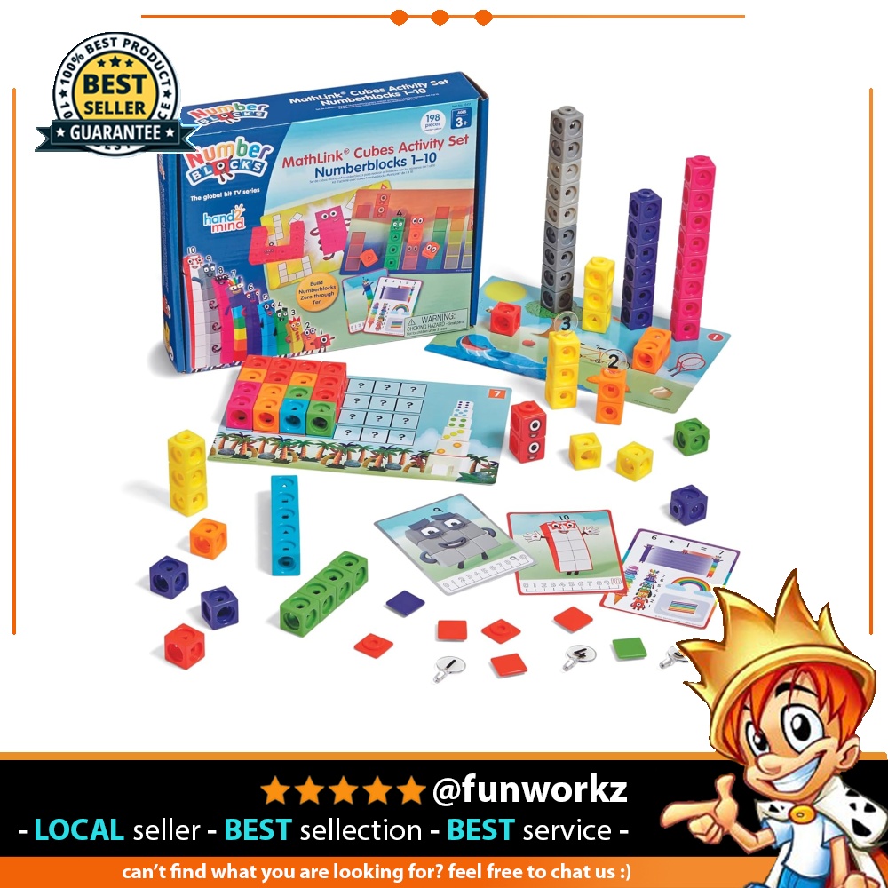 NumberBlocks MathLink Cubes 93417 Number Blocks, 1-10 Cubes, 100 Piece ...