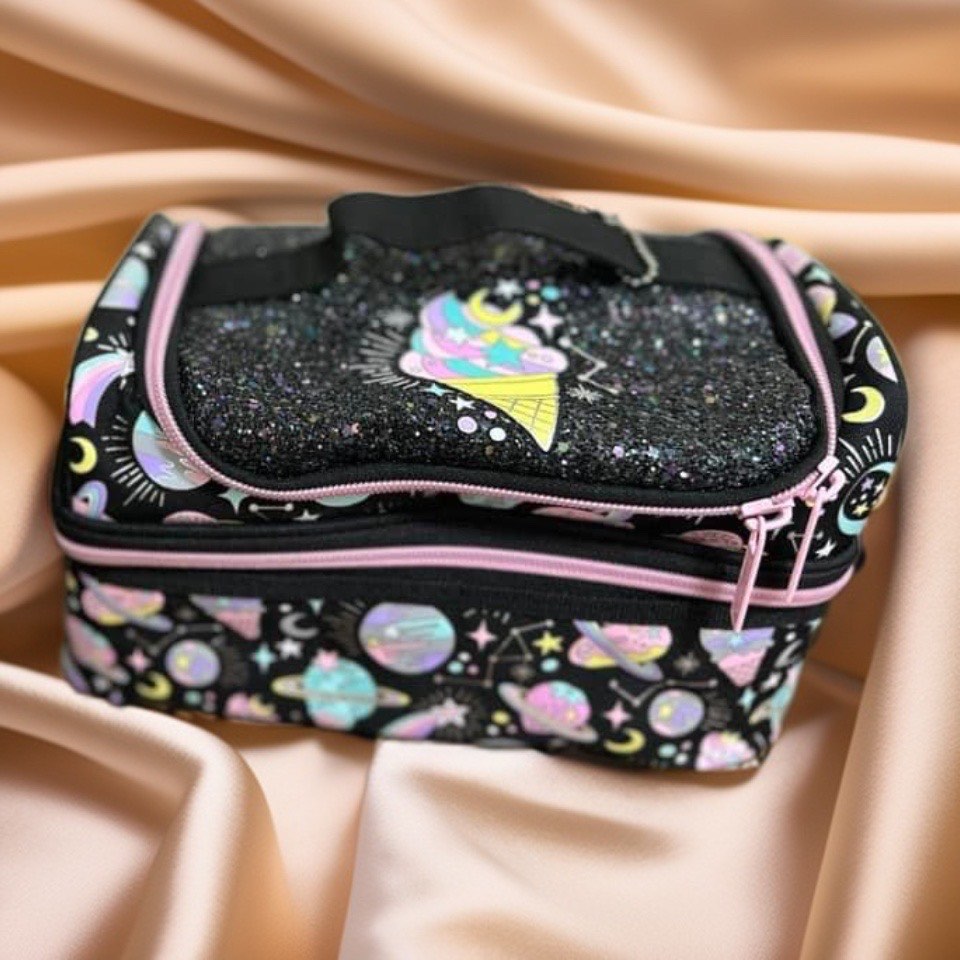 Original Smiggle Black Pink Space Galaxy Lunch bag - Preschool and ...