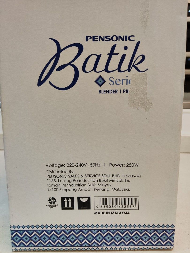 Pensonic Blender Batik Series, TV & Home Appliances, Kitchen Appliances ...