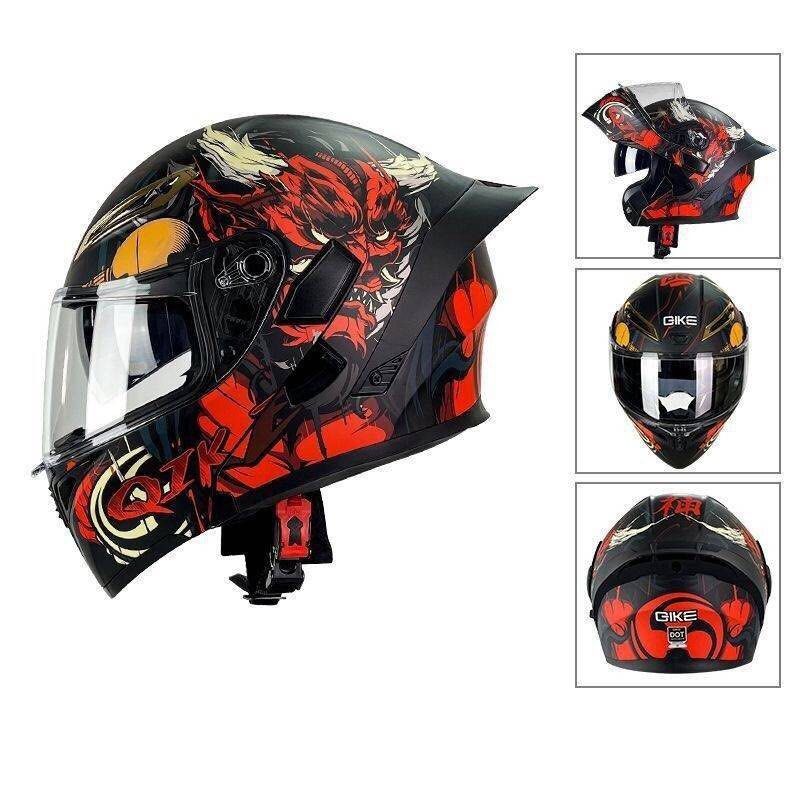 QIKE motorbike dual visor modular helmet with DOT and CCC certificate ...