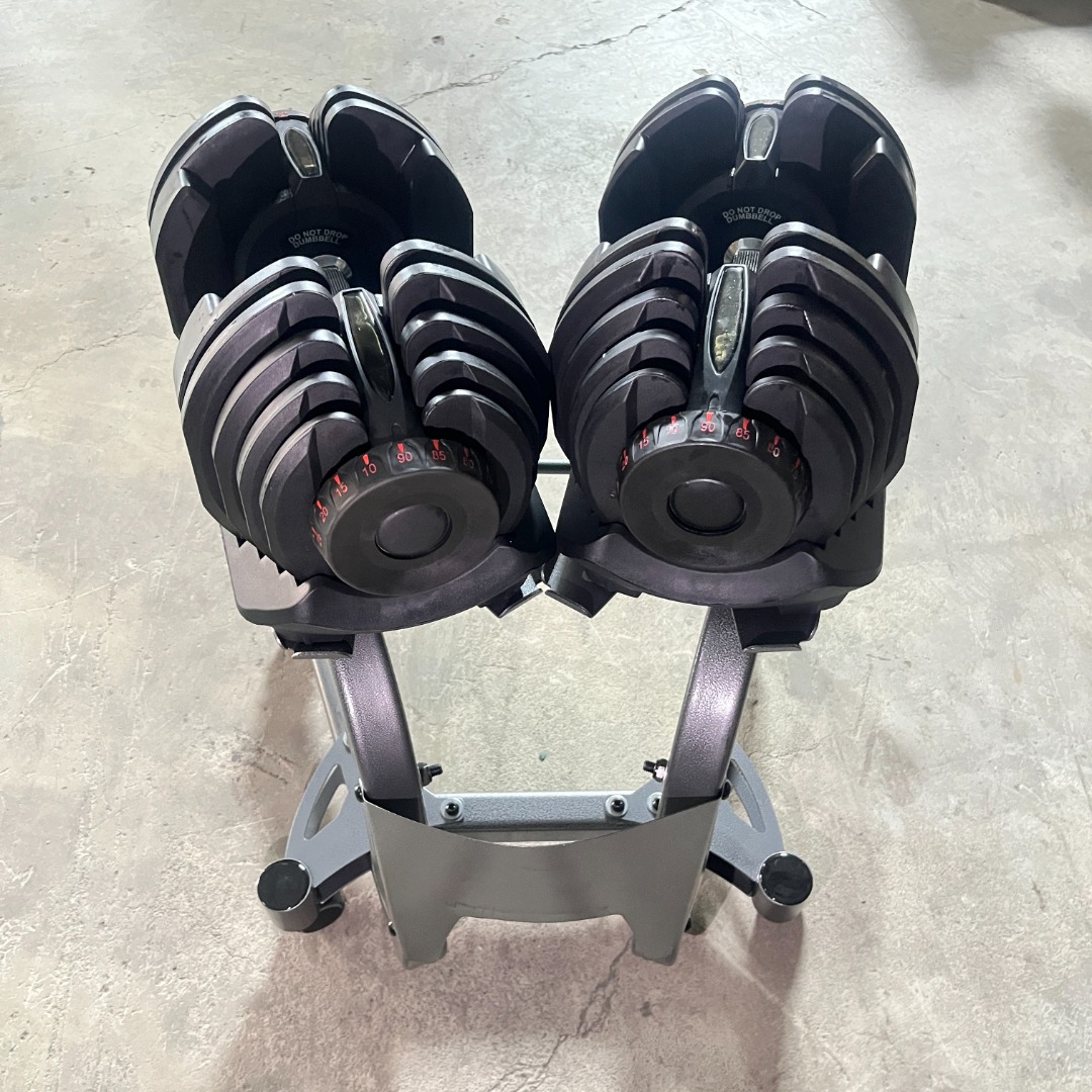 Quick Change Adjustable Dumbbell W Rak Barang Gym, Sports Equipment ...