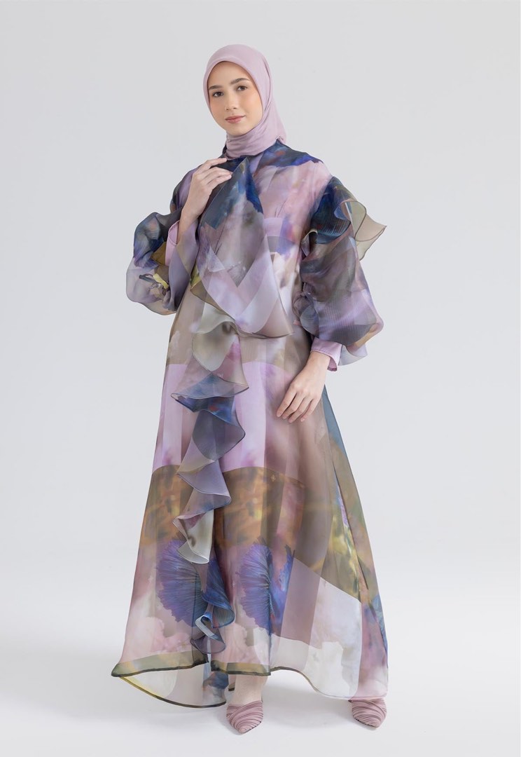 RIA MIRANDA SIGNATURE Rainbow Pink Moore Long Outer, Fesyen Wanita ...