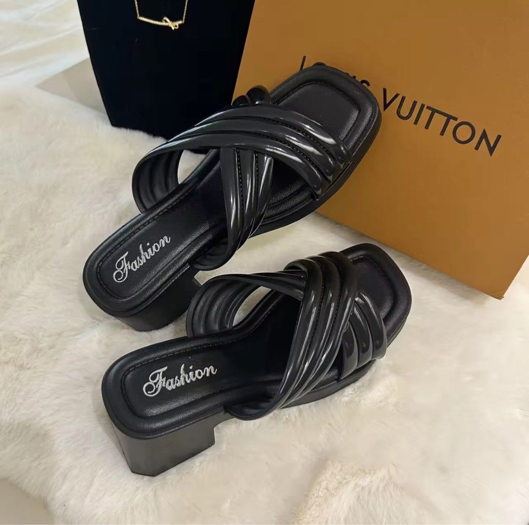 Rubber Block Heel (Black / Hitam), Women's Fashion, Footwear, Heels on ...