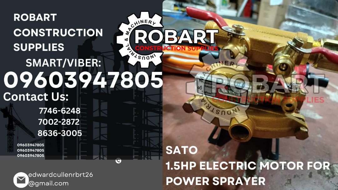 SATO 1.5HP ELECTRIC MOTOR FOR POWER SPRAYER, Commercial & Industrial ...