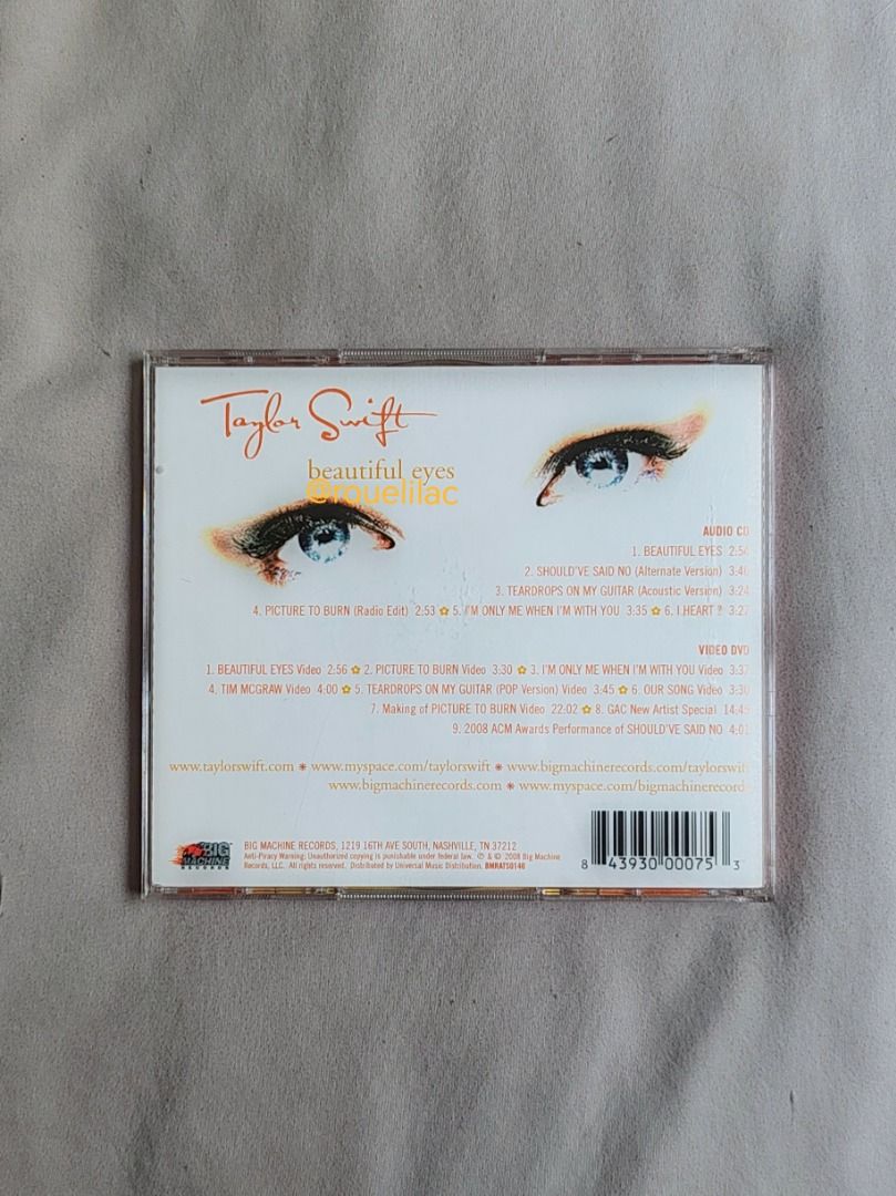 TAYLOR SWIFT BEAUTIFUL EYES CD/DVD, Hobbies & Toys, Music & Media, CDs ...